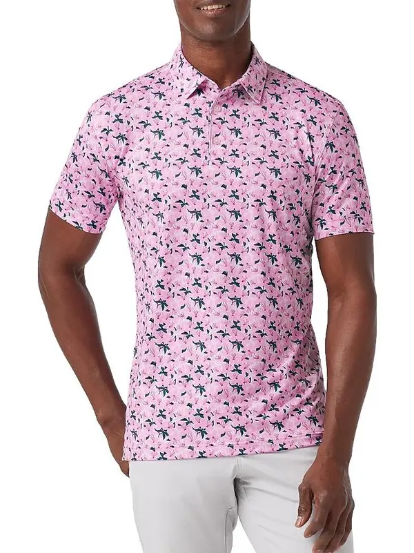 Mizzen+main Versa Short Sleeve Polo - Pink Azaleas