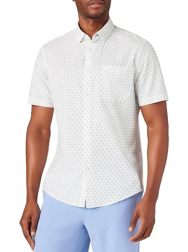 Mizzen+main Leeward Short Sleeve Dress Shirt - Balsam Star