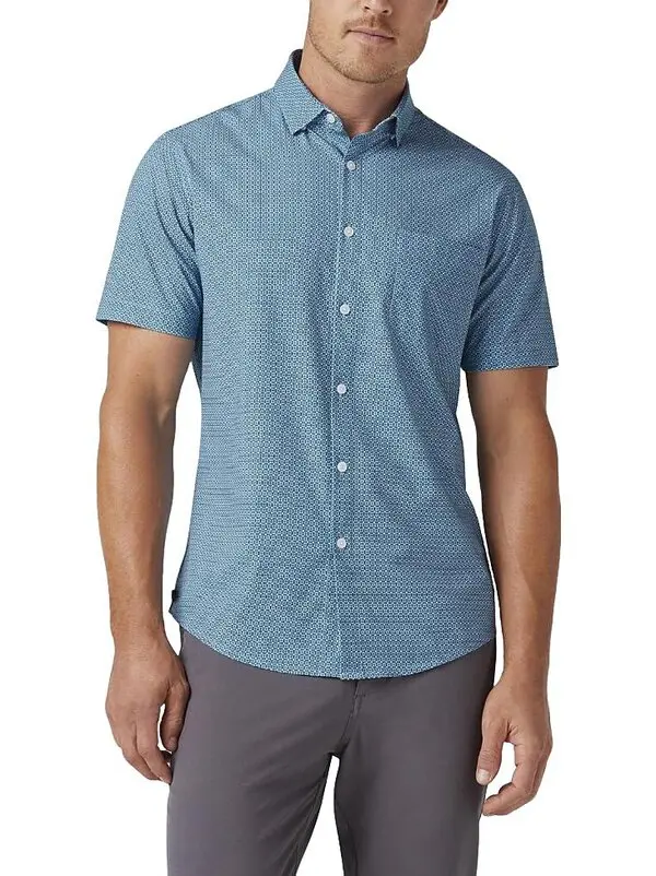Mizzen+main Leeward Short Sleeve Dress Shirt - Blue