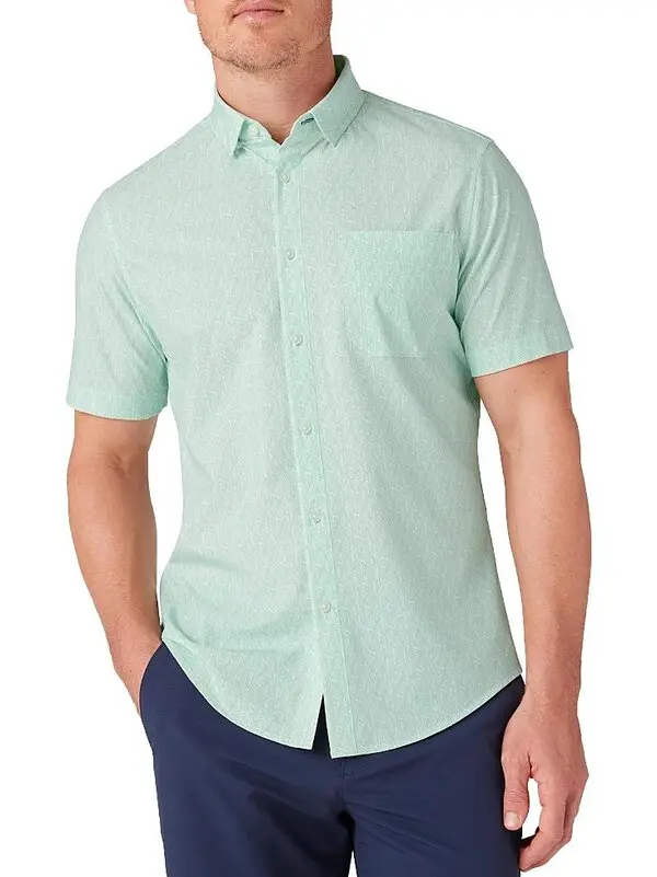 Mizzen+main Leeward Short Sleeve Dress Shirt - Neptune Saguaro