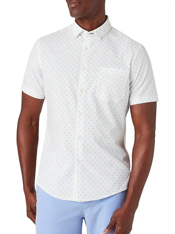 Mizzen+main Leeward Short Sleeve Dress Shirt - Provence Dot