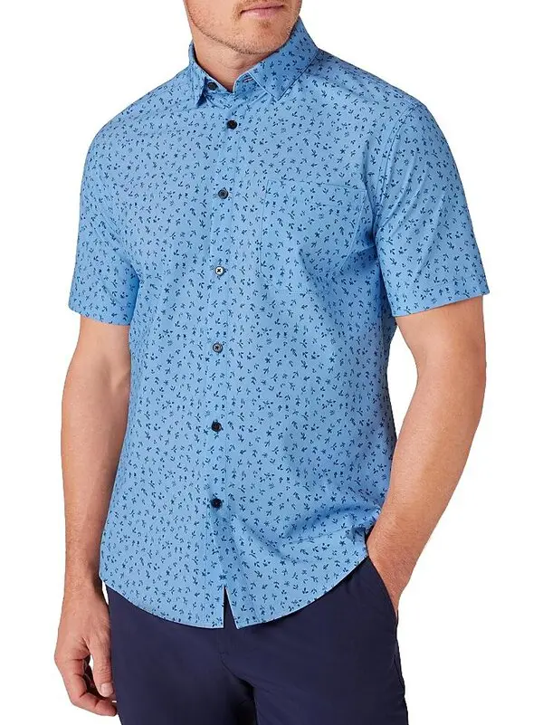 Mizzen+main Leeward Short Sleeve Dress Shirt - Provence Floral+fauna