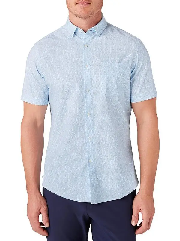 Mizzen+main Leeward Short Sleeve Dress Shirt - Provence Saguaro