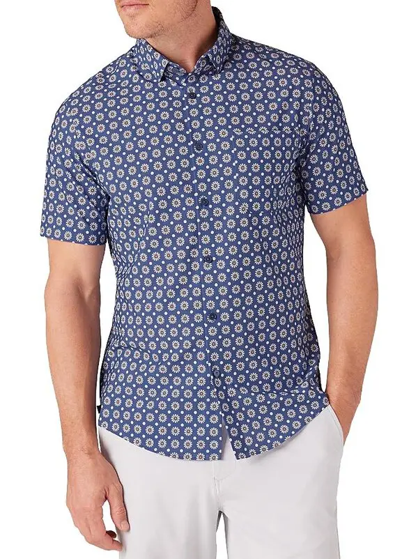 Mizzen+main Leeward Short Sleeve Dress Shirt - White Blooming Floral