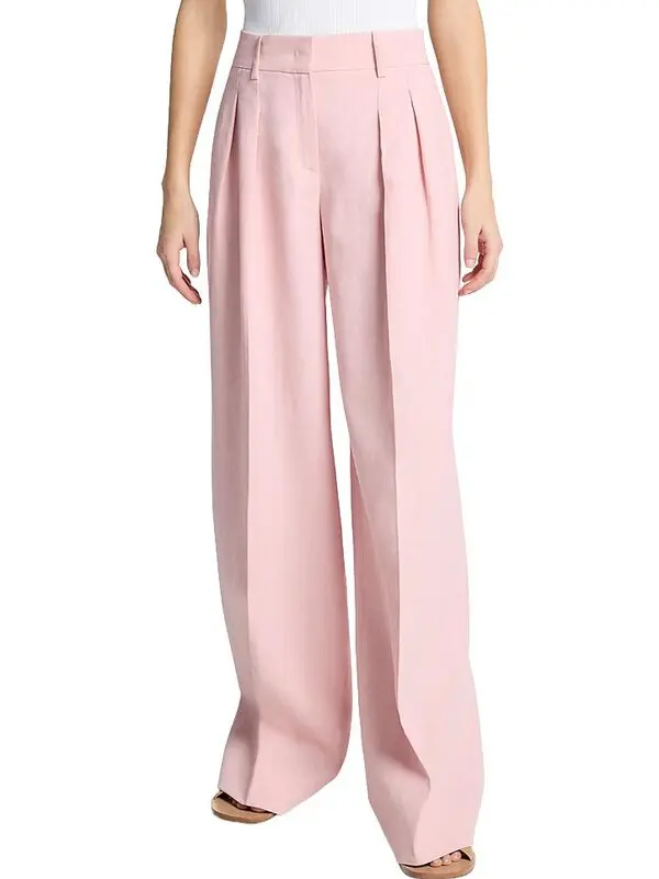 Michael Kors Linen Slouch Trousers - Quartz