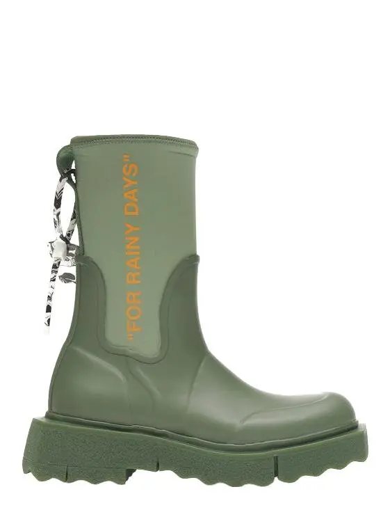 Off-White Ziptie Rain Boots - Green