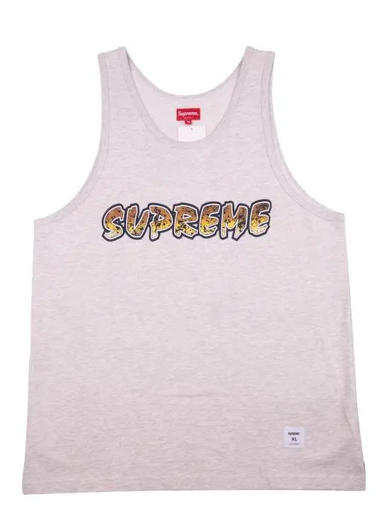 Supreme Splatter Tank Top - Ash Grey