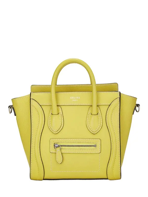 Celine Leather Luggage - Yellow