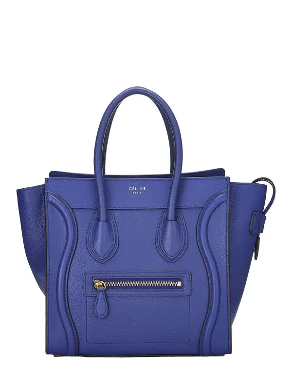Celine Calfskin Luggage Tote - Blue