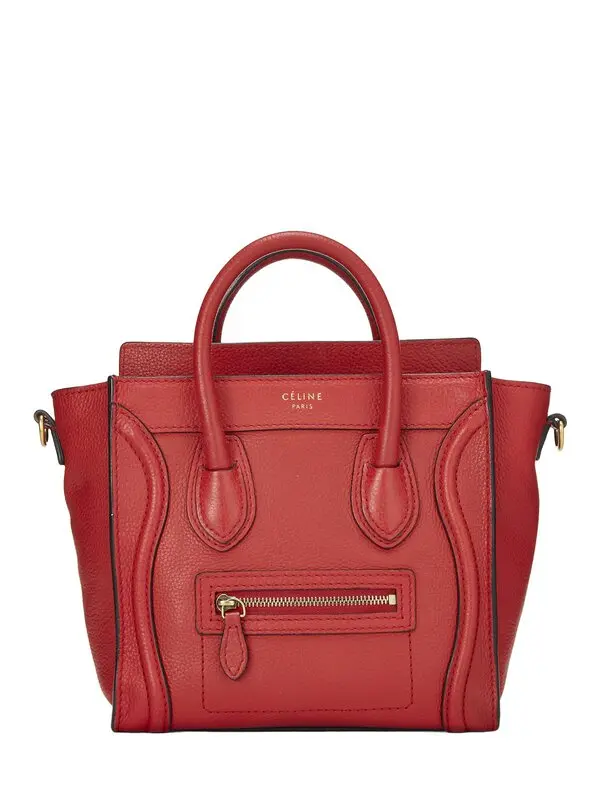 Celine Leather Luggage - Red