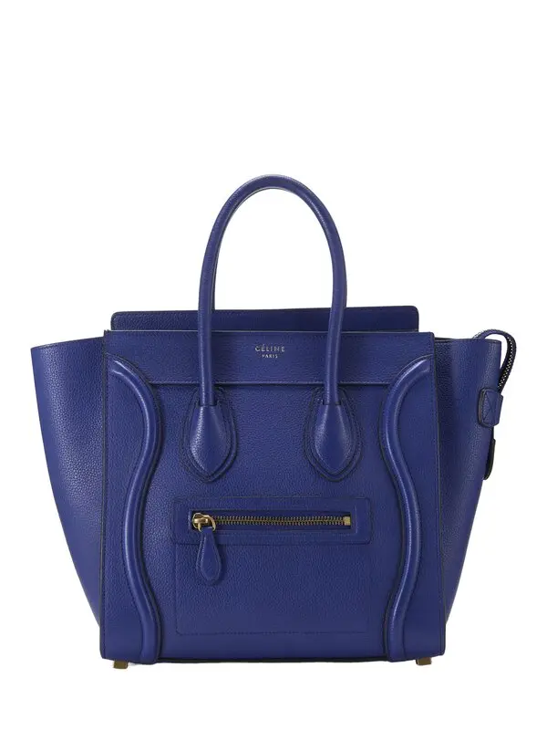 Celine Drummed Calfskin Leather Luggage - Blue