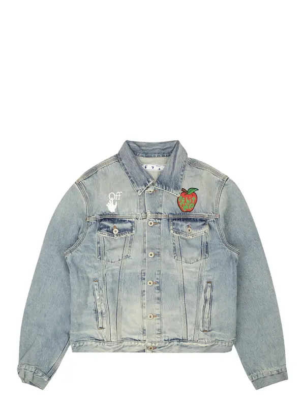 Off-White Apple Slim Denim Jacket - Blue