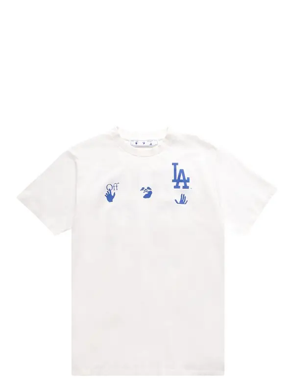 Off-White X Mlb Los Angeles Dodgers Tee /blue - Cream