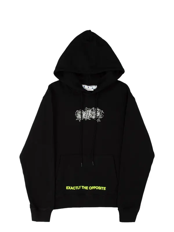Off-White Graffiti Layer Slim Hoodie - Black