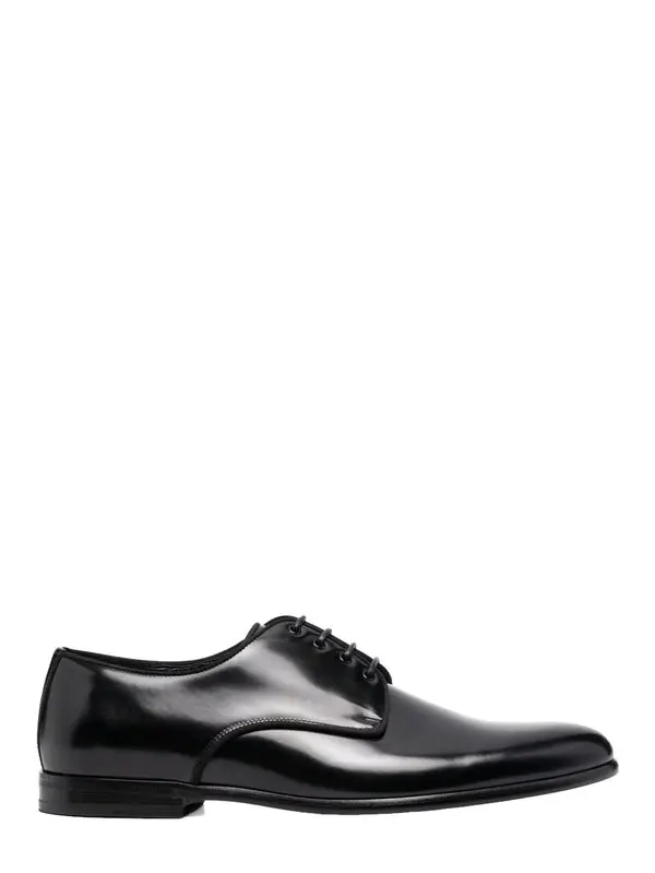 Dolce & Gabbana Brushed Calfskin Leather Derby Shoes - Black