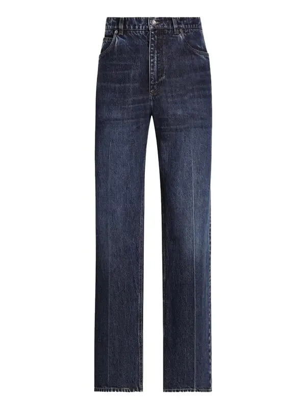 Dolce & Gabbana Wide Leg Cotton Jeans - Blue