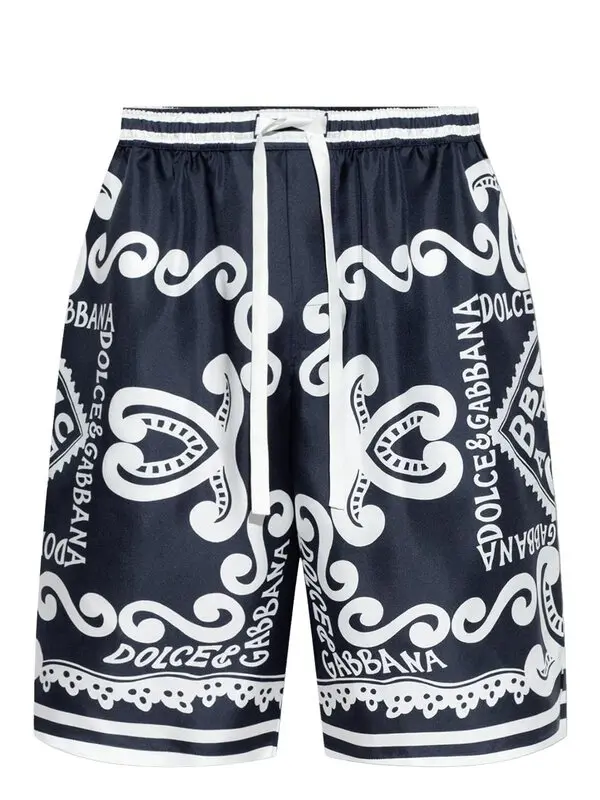 Dolce & Gabbana Silk Twill Bermuda Shorts - Blue