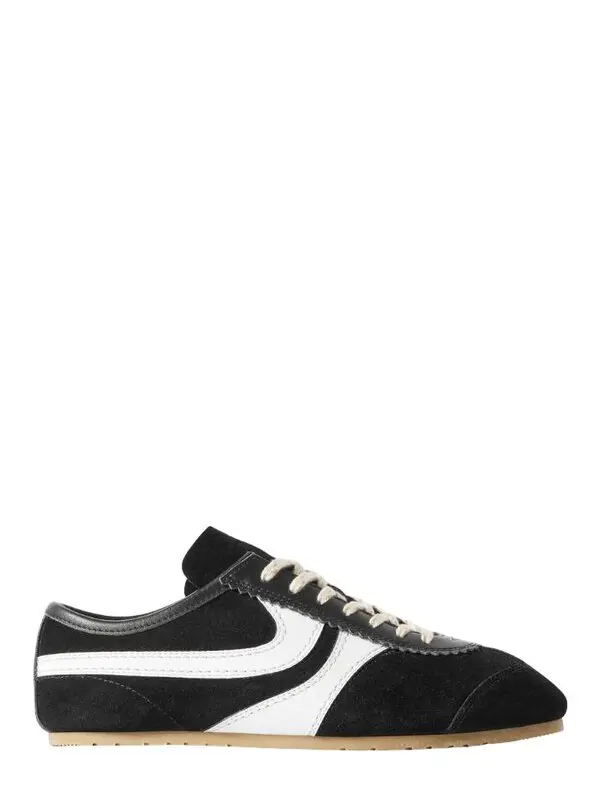 Dries Van Noten Leather-trimmed Suede Sneakers - Black