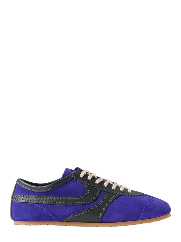 Dries Van Noten Leather-trimmed Suede Sneakers - Purple