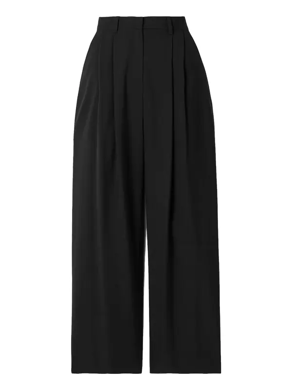 SALON 1884 Salon'name': + Net Sustain Cecily Pleated Wool Wide-leg Pants - Black