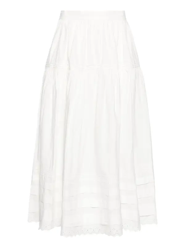 DÔEN A-line Midi Skirt - White