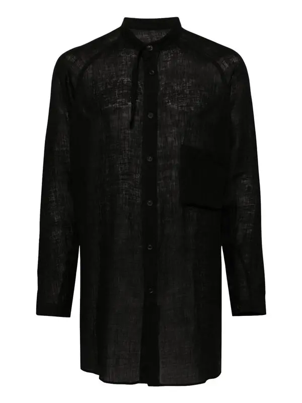 Yohji Yamamoto Panelled Linen Shirt - Black