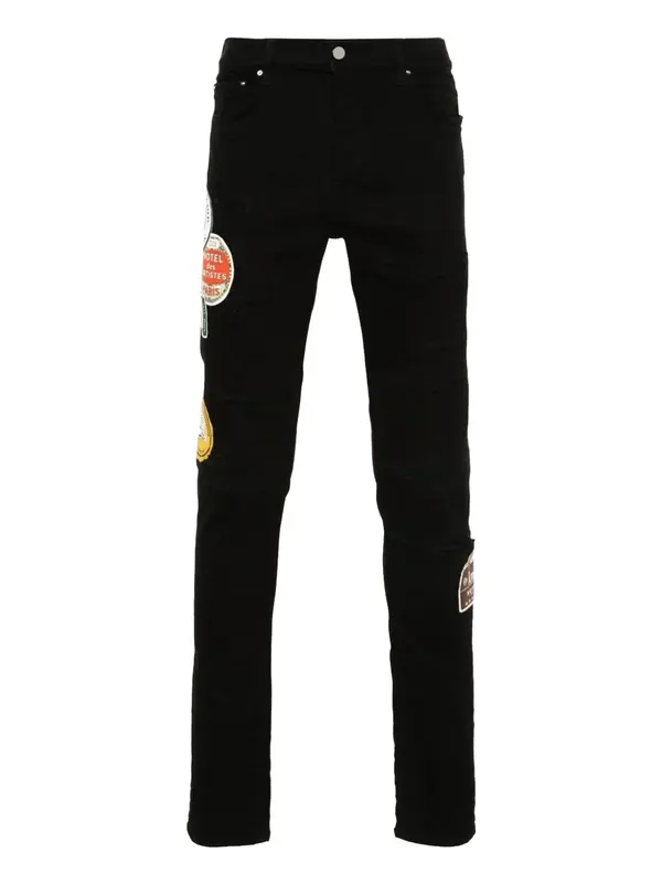 Amiri Travel Patch Skinny Jeans - Black