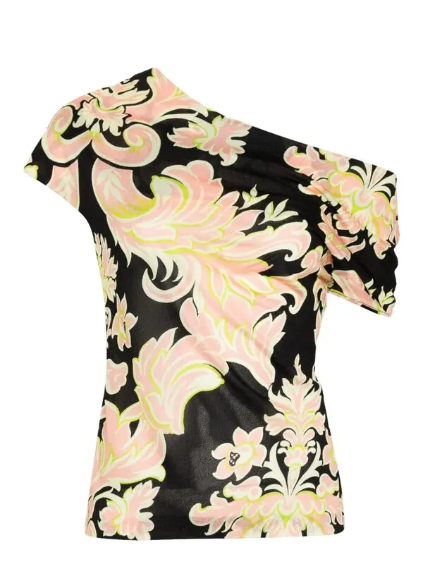 Etro Floral-print Crepe Blouse - Black