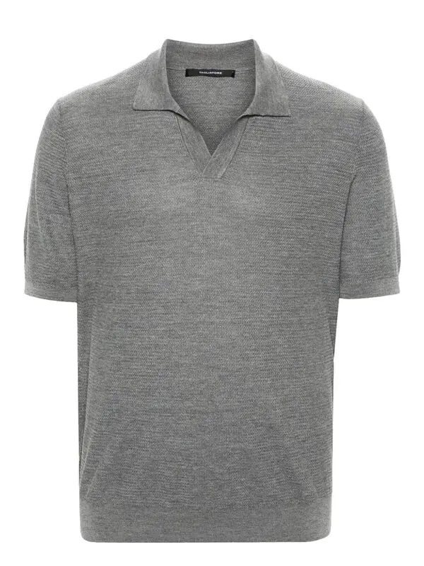 Tagliatore Paco Knitted Polo Shirt - Grey