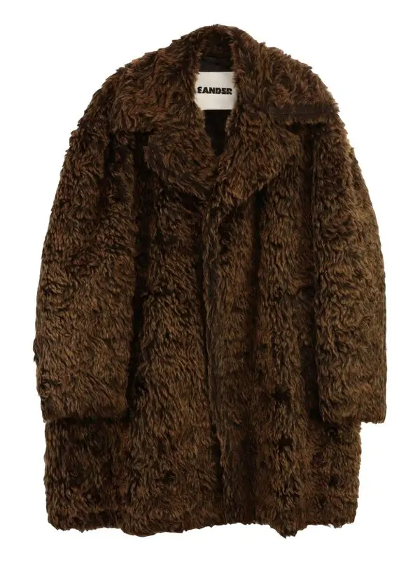 JIL SANDER Single-breasted Faux-fur Coat - Brown