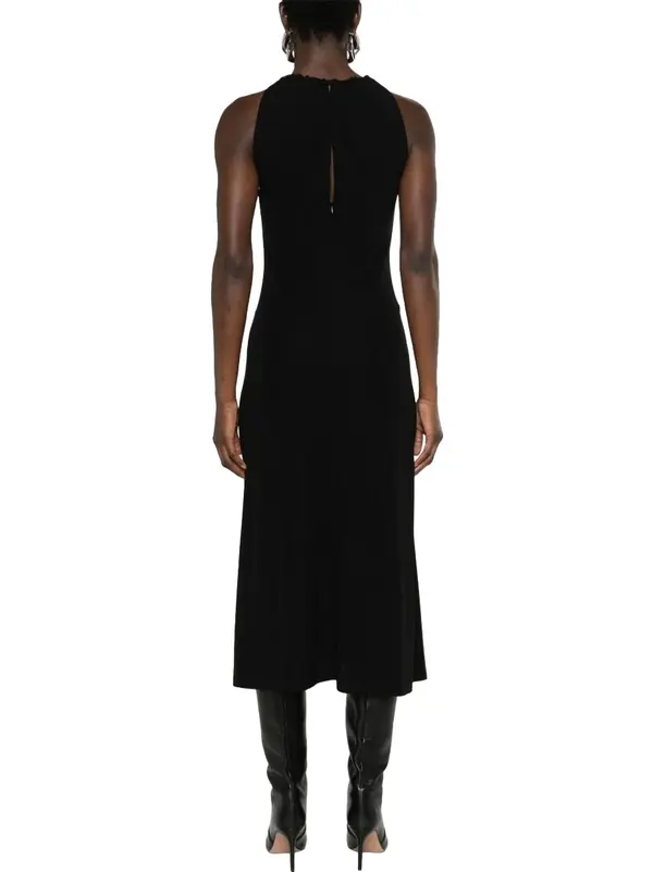 Givenchy Lace Appliqué Halterneck Midi Dress - Black