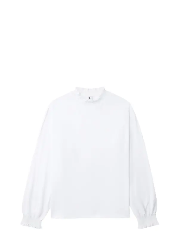 Random Identities Ruffled Cotton Sweatshirt - White