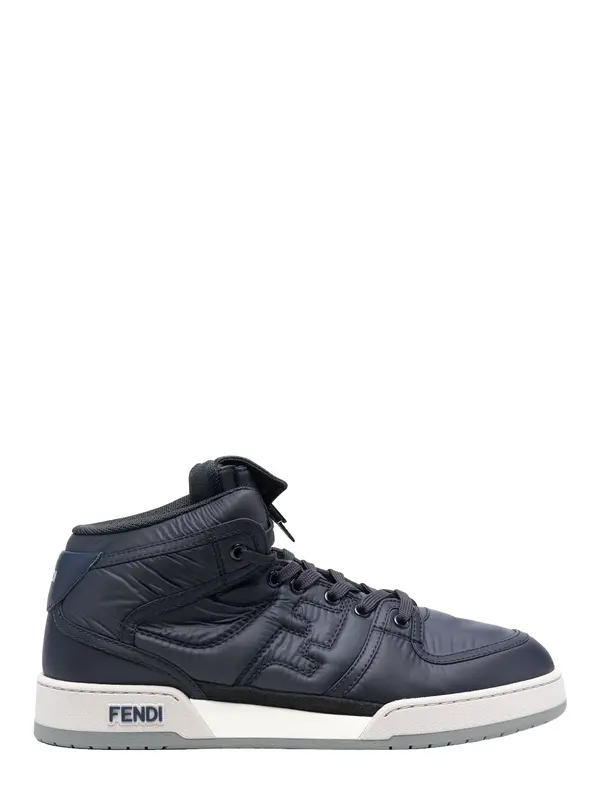 Fendi Ff Logo-embossed High-top Sneakers - Blue