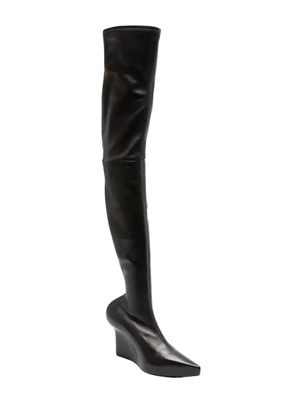 Givenchy 80mm Leather Thigh-high Boots - Black