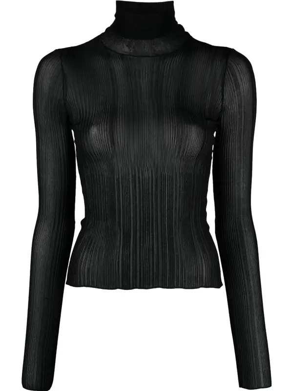 Givenchy Semi-sheer Mock-neck Top - Black