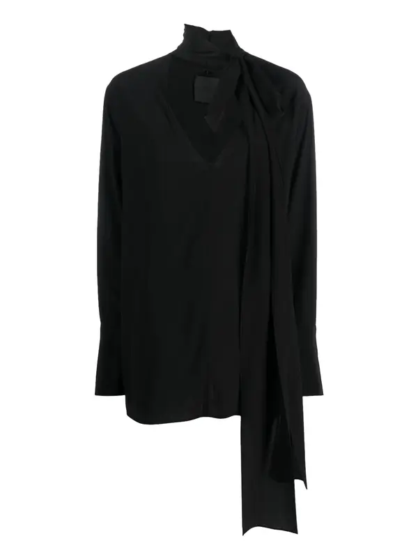 Givenchy Pussy-bow Silk Blouse - Black