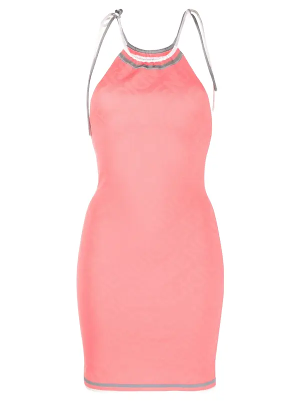 Fendi Halterneck Knitted Mini Dress - Pink