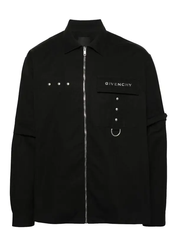 Givenchy Zip-up Cotton Shirt - Black