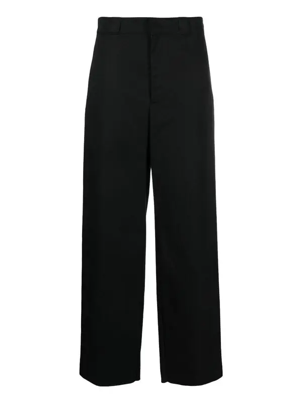 Givenchy Cotton Trousers With Logo Patch - Black