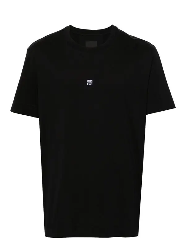 Givenchy 4g-embroidered Cotton T-shirt - Black