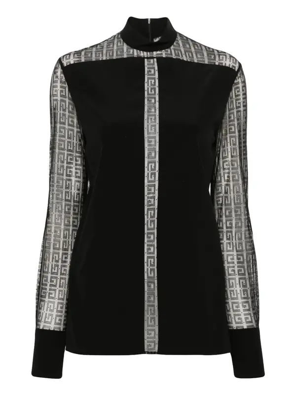 Givenchy 4g-pattern Silk Blouse - Black