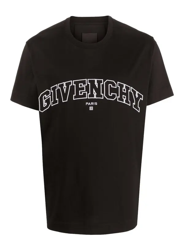 Givenchy Logo-embroidered Cotton T-shirt - Black