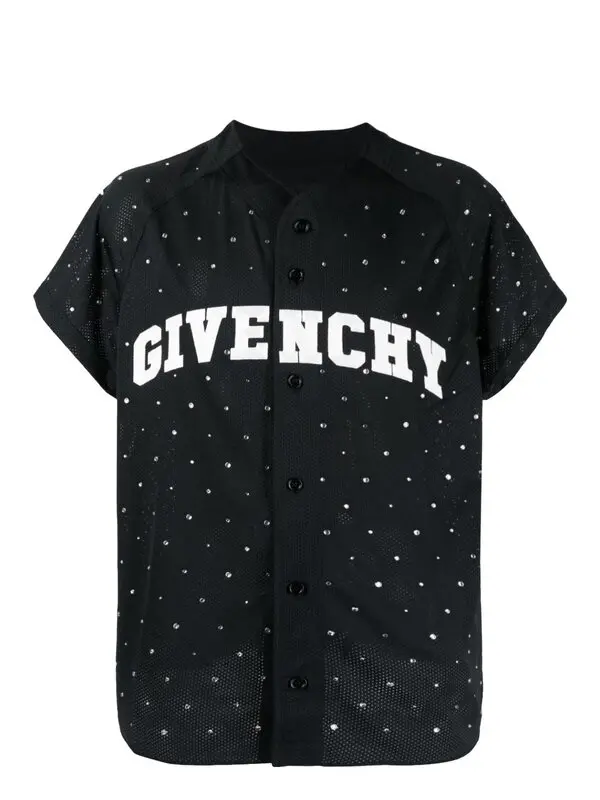 Givenchy Stud-embellished Short-sleeved Shirt - Black