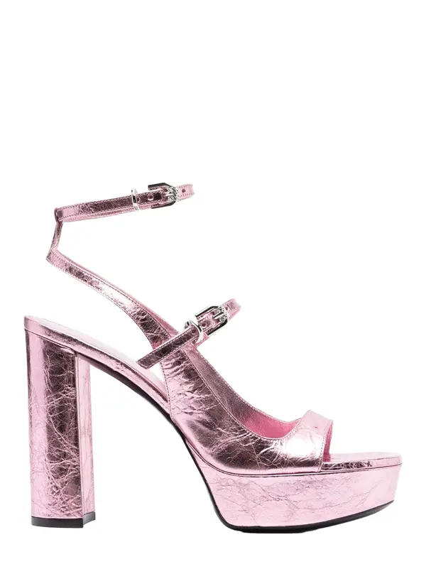 Givenchy Voyou 120mm Platform Leather Sandals - Pink