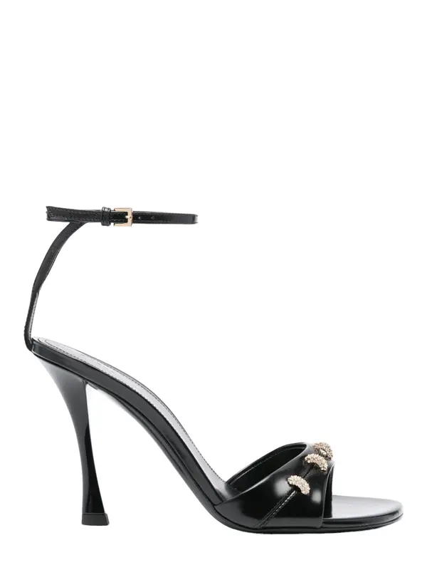 Givenchy 100mm Crystal-embellished Leather Sandals - Black
