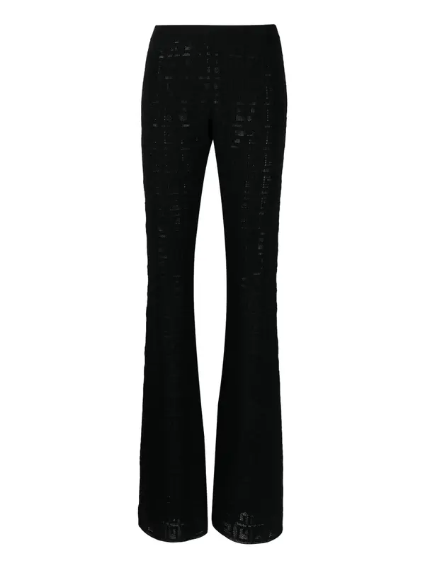 Givenchy 4g Jacquard Flared Trousers - Black