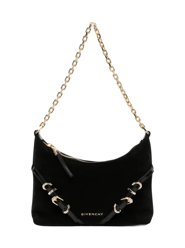Givenchy Voyou Party Velvet Shoulder Bag - Black