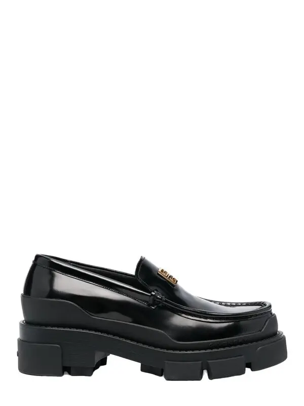 Givenchy Logo-plaque Leather Loafers - Black
