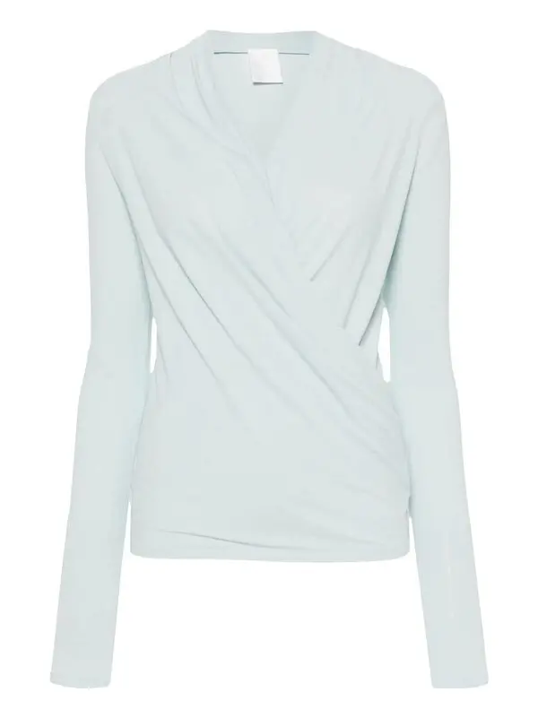 Givenchy V-neck Draped Blouse - Blue