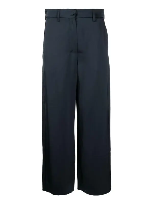 Max Mara Monza Satin Cropped Trousers - Blue
